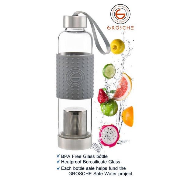 GROSCHE Marino Glass Water Tea and Coffee Travel Infuser — Blue — 18.6 ...